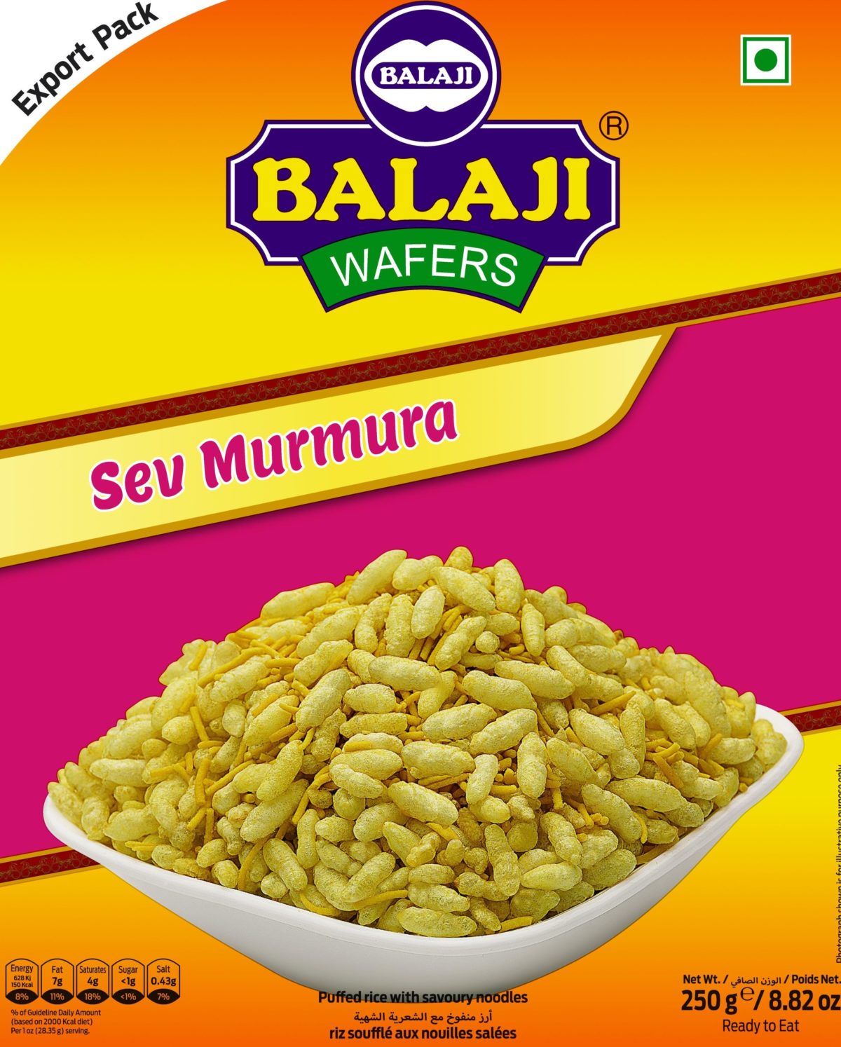 Sev Mamra, Balaji Gujrati Snacks, Namkeen, Muri Chanachur, 250g ...