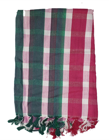 Desi Towel, Gamcha, soft-Schal, Grameen Check-red-green-pink, Pure ...